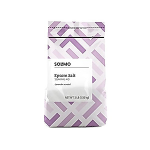 Amazon Brand - Solimo Epsom Salt Soaking Aid, Lavender Scented, 3 pound (Pack of 1)