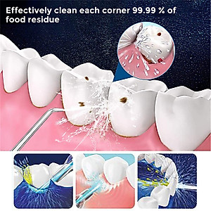 Portable Oral Irrigator Water Flosser Dental Water Toothbrush Toothpick Nasal Irrigator Implement Teeth Cleaner Oral Hygiene flossers for Home Travel with 5pcs Nozzles (Nozzle and Tongue Scraper)