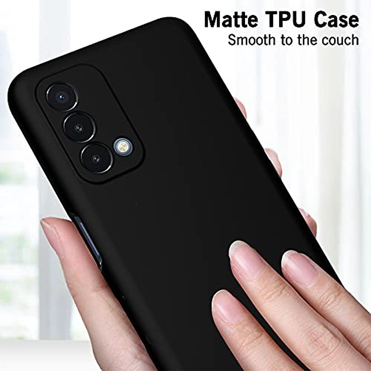 Foluu for OnePlus Nord N200 5G Case, Liquid Silicone Gel Rubber Bumper Case with Soft Microfiber Lining Cushion Slim Hard Shell Shockproof Protective Cover for OnePlus Nord N200 5G 2021 (Black)