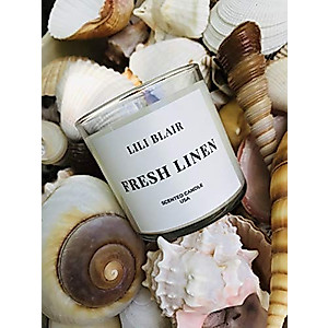 LILI BLAIR Candles | Luxury Scented Candle | Premium Jar Candle | Long Lasting | All-Natural Soy Wax | Highly Scented with Fragrances | Hand Poured in USA (Fresh Linen)