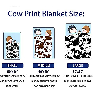 Cow Blanket for Kids Girls Boys Flannel Cow Blanket Print Soft Lightweight Cow Blankets and Throws for Sofa Couch Bed (39''x49'')