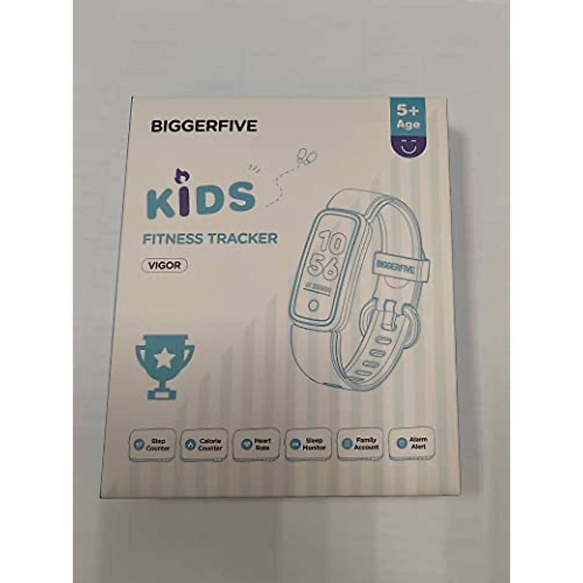 BIGGERFIVE Vigor Kids Fitness Tracker Watch for Girls Boys Ages 5-15, IP68 Waterproof, Activity Tracker, Pedometer, Heart Rate Sleep Monitor, Calorie Step Counter Watch