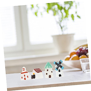YARNOW 40 Pcs Micro Landscape House Bonsai Miniature Figurine Plant Pot Decor Miniature Garden Figurines Miniature Castle Figurine Mini Fairy House Accessories Mushroom Resin Rural Suite