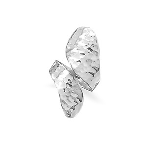 AzureBella Jewelry Spoon Ring Hammered Texture Sterling Silver Polished Finish, 7