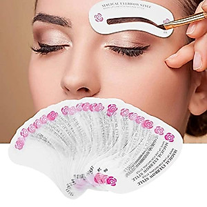 24 PCS Eyebrow Shaping Stencils, Kalolary Eyebrow Grooming Stencil Kit Shaping Templates DIY Tools for Eyebrows Shaping