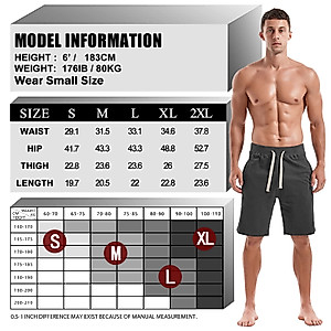 AMY COULEE Men's Casual Shorts Cotton 9 inch Lounge Sweat Shorts (M, Anchor Gray)