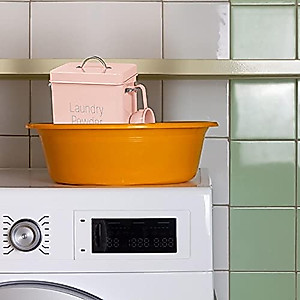 shuanghua Laundry Detergent Powder Storage Tin Box, Washing Powder Bucket, Laundry Detergent Container, Modern Laundry Detergent Dispenser, Detergent Bin with Scoop, Laundry Room Accessories