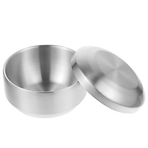 DOITOOL Korean Stainless Steel Rice Bowl with Lid Set, Vacuum Double Wall Multi- Stainless Steel Bowl with Lid Set, for Korean Kitchen Restaurant ( Sliver )
