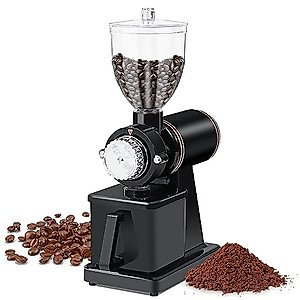 YaeMarine Professional Electric Coffee Grinder Coffee Bean Powder Grinding Machine Coffee Grinder Mill Grinder Thickness Adjustable (Black)