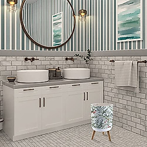 Small Trash Can with Lid Watercolor Seamless with Winter Leaves Branches Berries Bullfinch Bird 7 Liter Round Garbage Can Elasticity Press Cover Lid Wastebasket for Kitchen Bathroom Office 1.8 Gallon