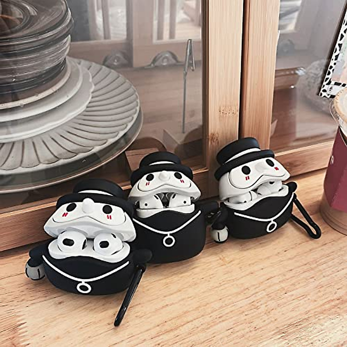 Compatible AirPod 3 Case Cover with Keychain, Cute Luminous Medieval Plague Doctor Design for AirPods 3rd Generation Case