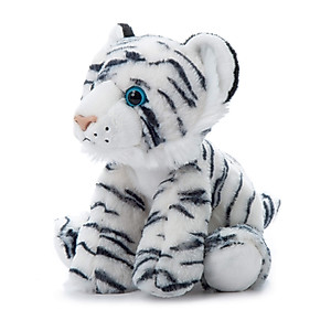 The Petting Zoo Tiger Stuffed Animal, Gifts for Kids, Wild Onez Zoo Animals, White Tiger Plush Toy 9 inches
