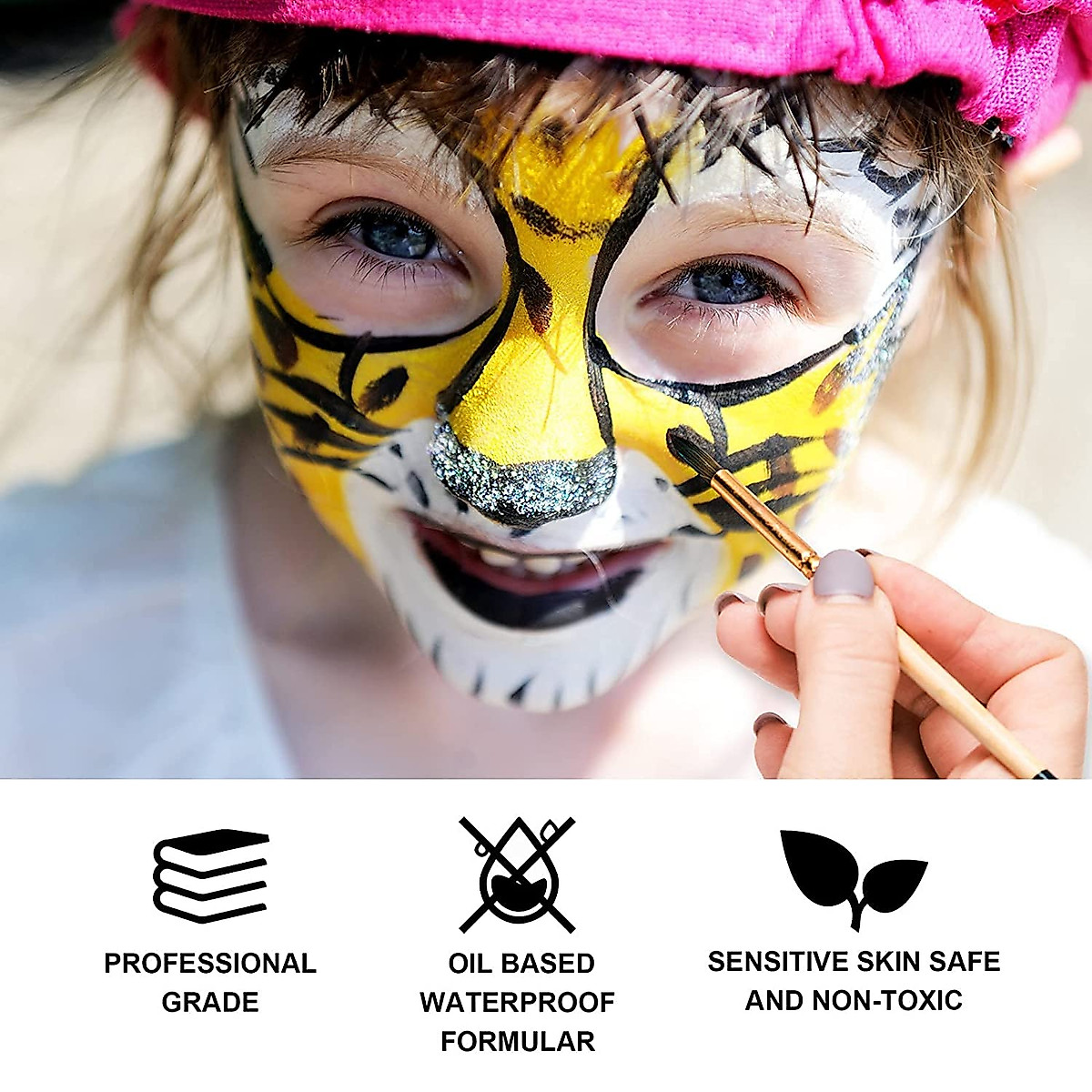 Halloween Face Body Paint Oil 12 Color, Professional Non Toxic Safe Halloween Party Makeup Painting Kit for Kids and Adult