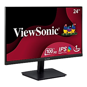 ViewSonic VA2409M 24 Inch IPS Full HD 1080p Monitor with Adaptive Sync, 75Hz, Thin Bezels, Eye Care, HDMI, VGA Inputs for Home and Office