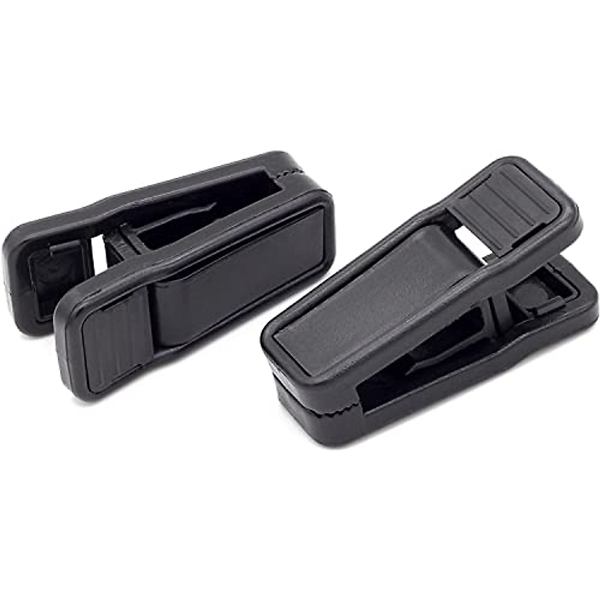 FLOLATIDIA Standard Hanger Clips,Clothes Pins Plastic Finger Clips for Flocked Garment Trouser Slim-line Velvet Hanger-Removable (Black, 20)