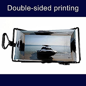 Collapsible Wagon Cart Black and White Jetski for Rent Parked on The Beach Foldable Utility Wagon Large Capacity Garden Cart with Push Bar for Beach Camp Outdoor Shopping