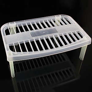 OKOKMALL US--Foldable Plastic Kitchen Home Bathroom Dish Rack Organizer Holder Shelf Storage