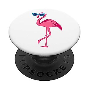 Pink Flamingo In Sunglasses Funny Tropical Birds Lovers Gift PopSockets PopGrip: Swappable Grip for Phones & Tablets