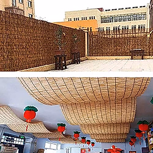 MGCD Natural Reed Fencing,Wall-Mounted Reed Curtain,1-1.5M Wooden Garden Screen Fence,Uv Protection Sunlight Filter for Home Decoration (Size : L1.2XH2.5M)