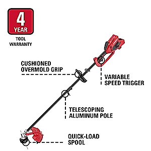 POWERWORKS 40V 16 Inch String Trimmer, Weed Eater Grass Wacker Cordless for Garden and Lawn, Front Mount, 2Ah Battery and Charger Included, 2106113AZ