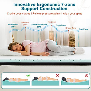 Elviros 4 Inch Gel Memory Foam Mattress Topper King Size, Cooling Firm Bed Topper for Back Pain, 7-Zone Mattress Pad with Adjustable Hardness & Removable Cover (King, Dark Grey)