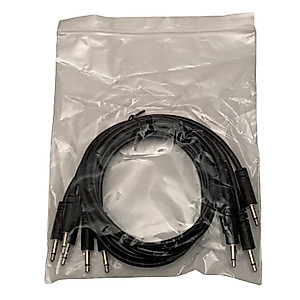 Luigis Modular Supply Spaghetti Eurorack Patch Cables - Package of 5 Black Cables, 18 (45 cm)
