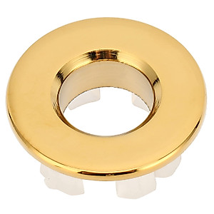 Bathroom and Kitchen Sink Overflow Cover Circular Spare Sink Hole Bathroom Sink Drains Bathtub Accessories (Gold)