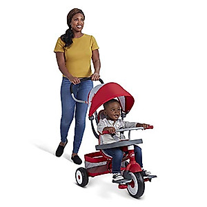 Radio Flyer 4-in-1 Stroll 'N Trike, Toddler Trike, Red Tricycle for Ages 1-5, Toddler Bike