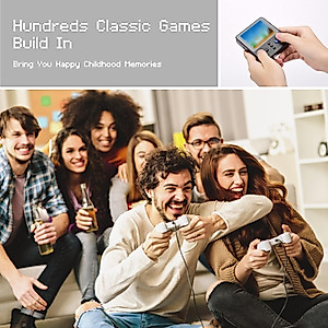 HAndPE Handheld Game Console, Retro Super Mini Game Player 500 Classical FC Games 3-Inch Color Screen Support for Connecting TV & Two Players 1020mAh Rechargeable Battery Present for Kids and Adult