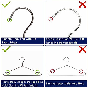 Amber Home 30 Pack 17" Strong Black Metal Wire Clothes Hangers, Heavy Duty Coat Hangers, Standard Suit Hangers for Jacket, Shirt, Dress (Black, 30)