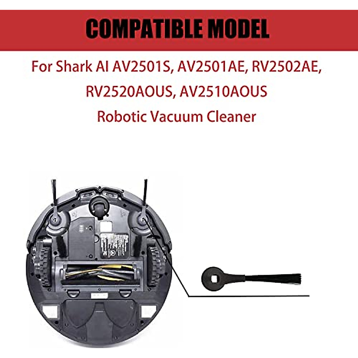 Side Brush for Shark AI AV2501S, AV2501AE, RV2502AE, RV2520AOUS, AV2510AOUS Robotic Vacuum Cleaner Replacement Parts - 4 Pack