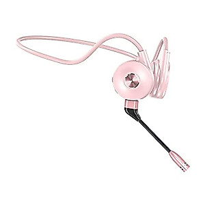 Bone Conduction Headphones Wireless Bluetooth Headset, Open Ear Stereo Music Sweat Resistant Answer Phone Call, for Game, Office, Home,Pink