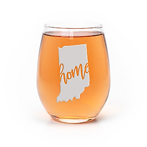 Indiana State Stemless Wine Glass - Indiana Gift, Indiana Wine Glass, Indiana Fan Gift