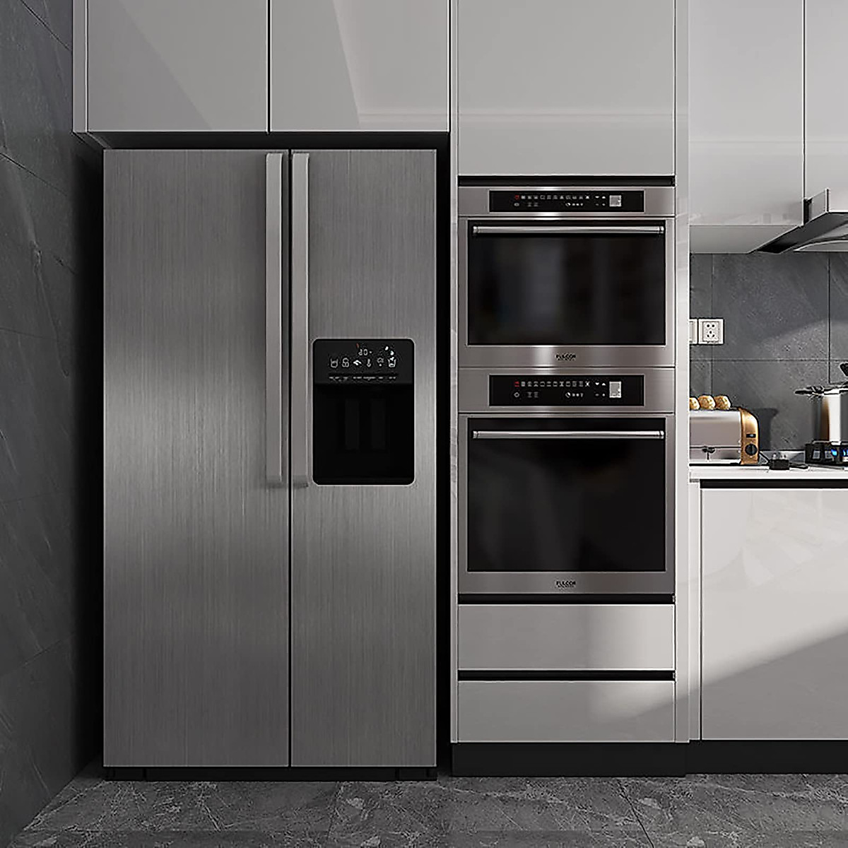 Yancorp 16" X 120" Silver Contact Paper Stainless Steel Contact Paper Peel and Stick on Removable Countertop Self-Adhesive Kitchen Fridge Liner Covers (15.7"x120")