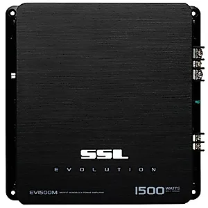 Sound Storm Laboratories EV1500M Evolution Series Car Audio Amplifier - 1500 High Output, Monoblock, Class A/B, 2 Ohm Stable, High/Low Level Inputs, Low Pass Crossover, Hook Up To Stereo and Subwoofer
