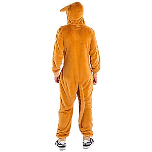 Tipsy Elves Men's Animal Halloween Costumes - Men's Comfy Adult Animal Jumpsuit for Men - Men's Kangaroo Halloween Costume Jumpsuit with Animal Style Hood, Pouch, Stuffed Joey, and Tail Size XX-Large