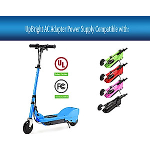 UpBright 24V AC/DC Adapter Compatible with Maxtra E100 E120 120W 24 Volt Lead-Acid SLA Battery Adjustable Folding Commuter Kids Electric Scooter Powered Motorized Bike 24VDC Power Supply Cord Charger