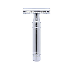 Edwin Jagger DES89BL Chrome Short DE Safety Razor (Closed Comb)