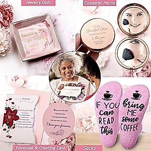 Mothers Day Gifts, Happy Birthday Mom Gifts, Gift Basket for Mom, Gift Box for Women, Wife, Mother in Law, New Mom. Christmas Gift, Mom Gifts for Mothers Day-Coffee Mug Set, Necklace, Socks, Candle