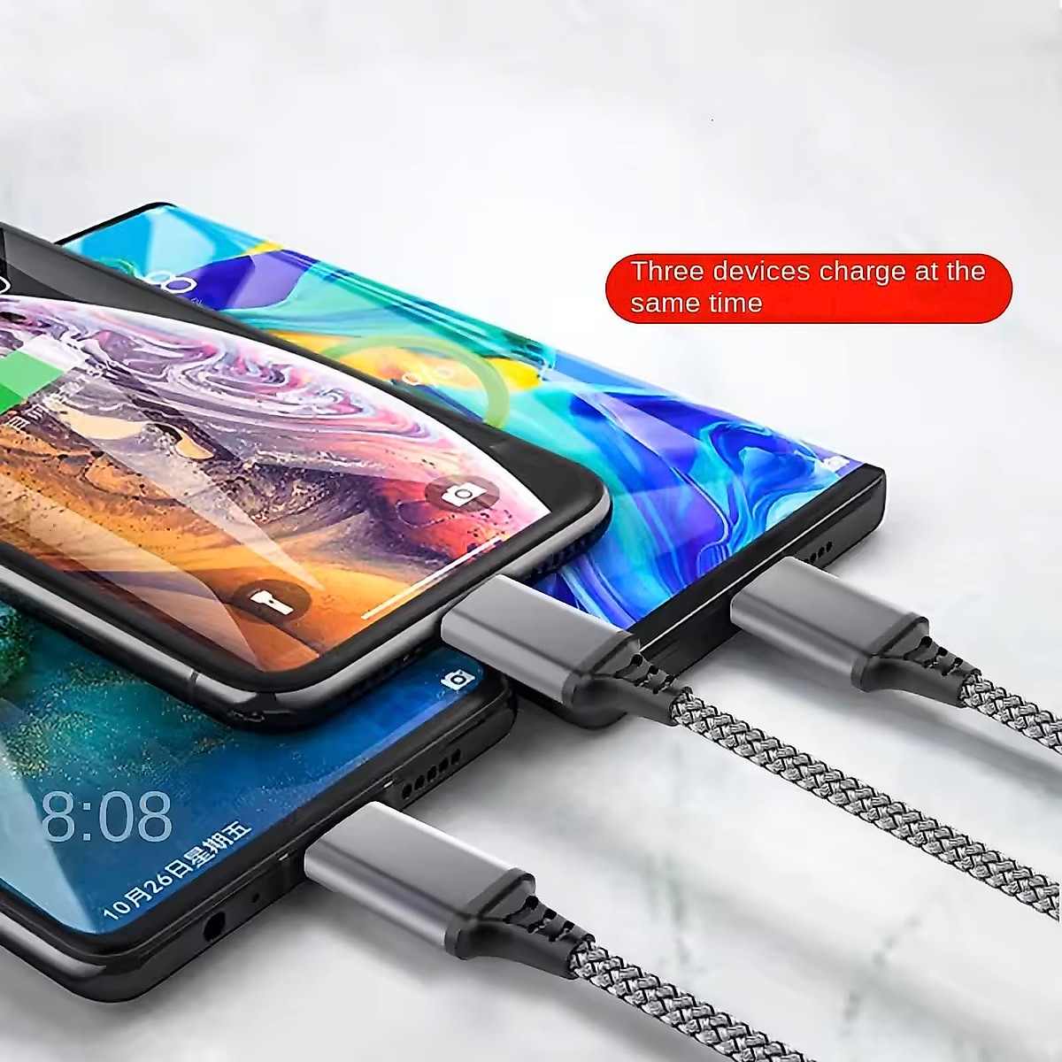 Pro USB 3in1 Multi Cable Compatible with Asus ZenFone 2 Laser (US) Data Universal Extra Strength for Fast Quick Charging Speeds! (Rose)