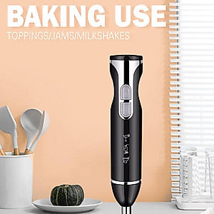 Milk Frother Handheld, Electric Whisk Frother, Food Blender Immersion Hand Mixer, Powerful Mixer Grinder, Stick Mixer Hand Held Blender With Easy Control Grip, Portable Food Processor