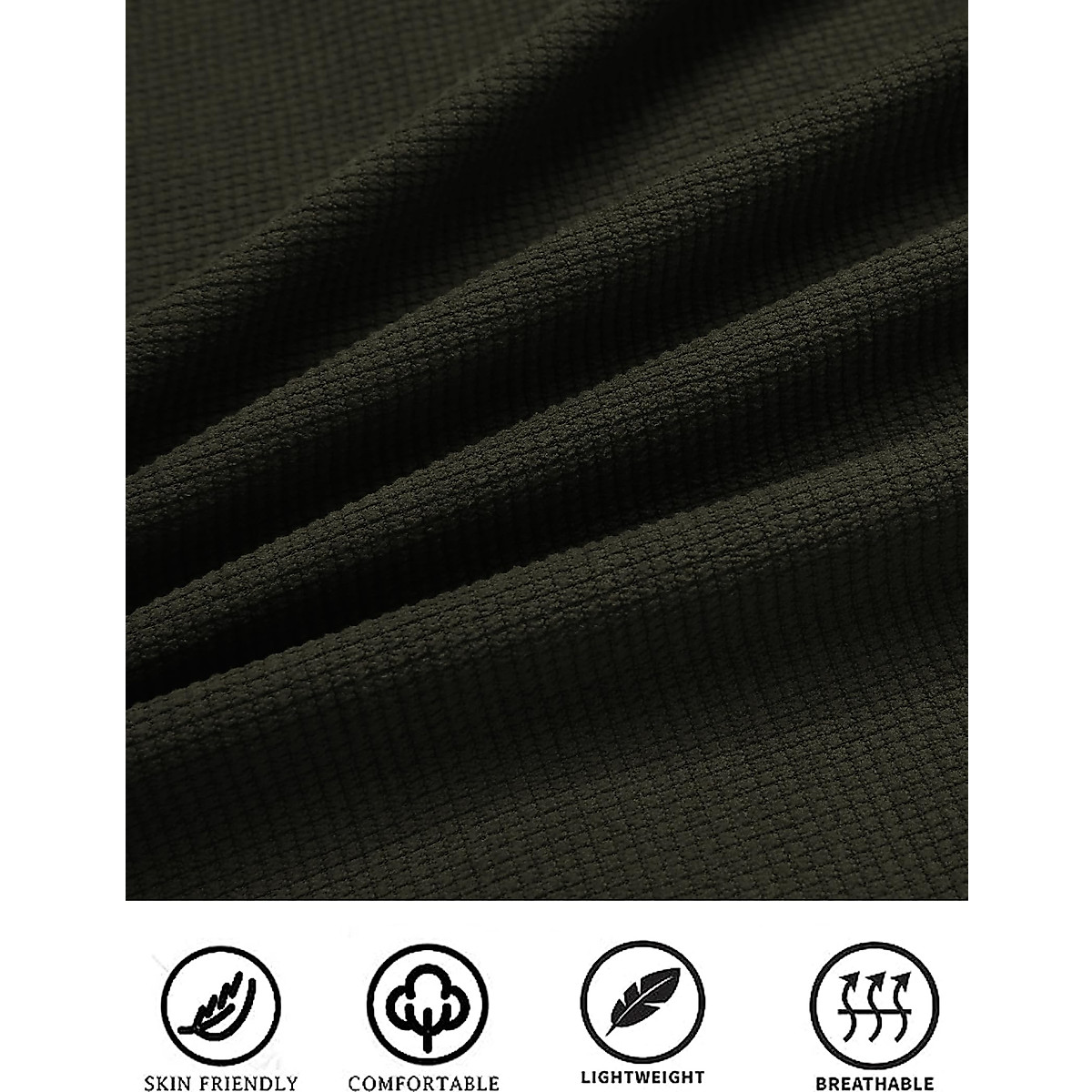 COOFANDY Men's Corduroy Shirt Jacket Slim Fit Button up Work Shirt with Two Flap Pockets Army Green