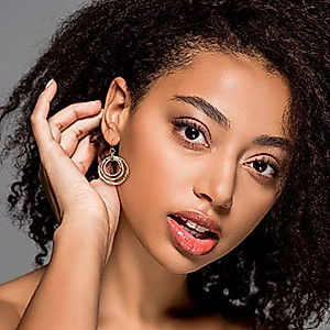 3 Circle Boho Antiqued 3 Tone Earrings for Women | SPUNKYsoul Collection