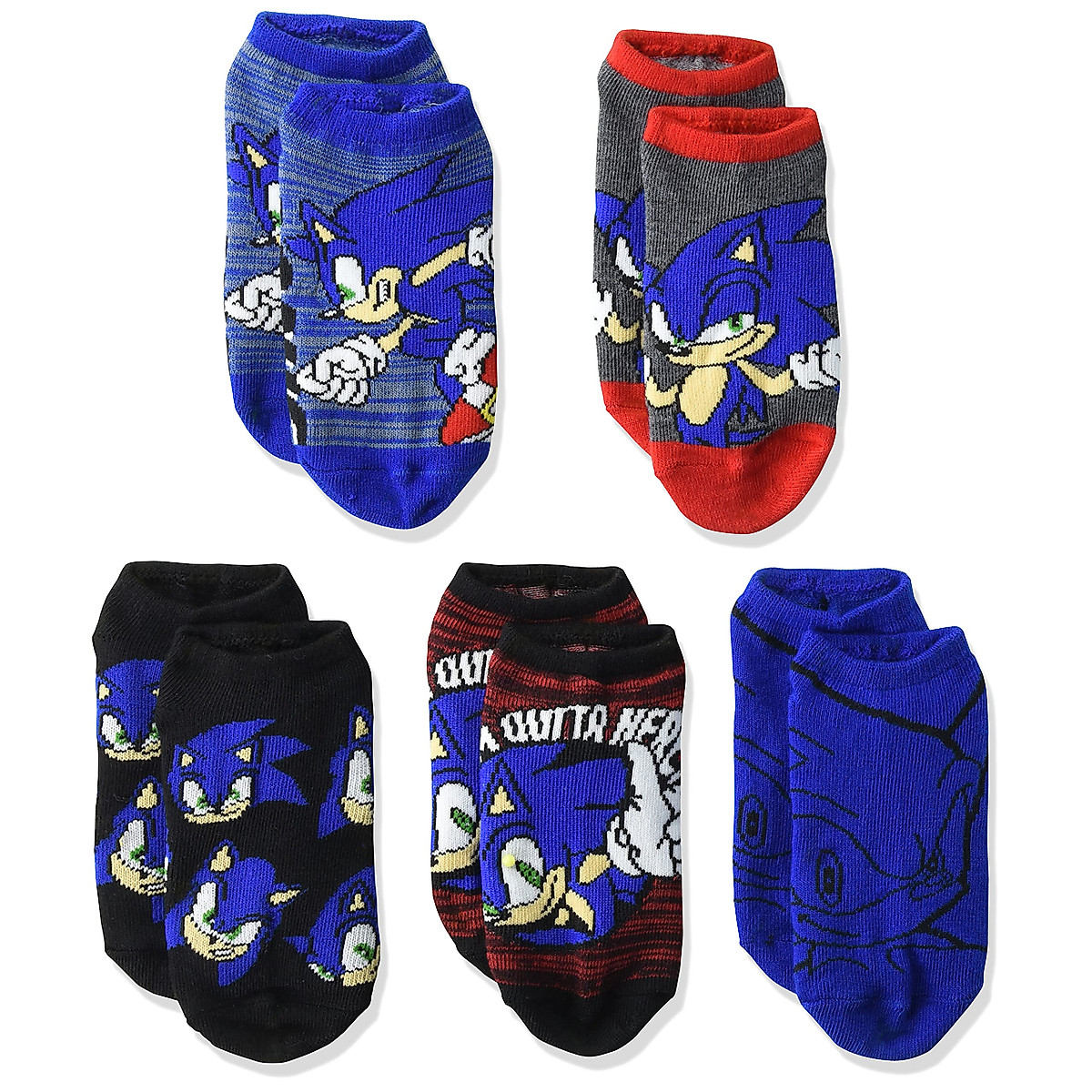 Sonic The Hedgehog Boys 5 Pack No Show Socks