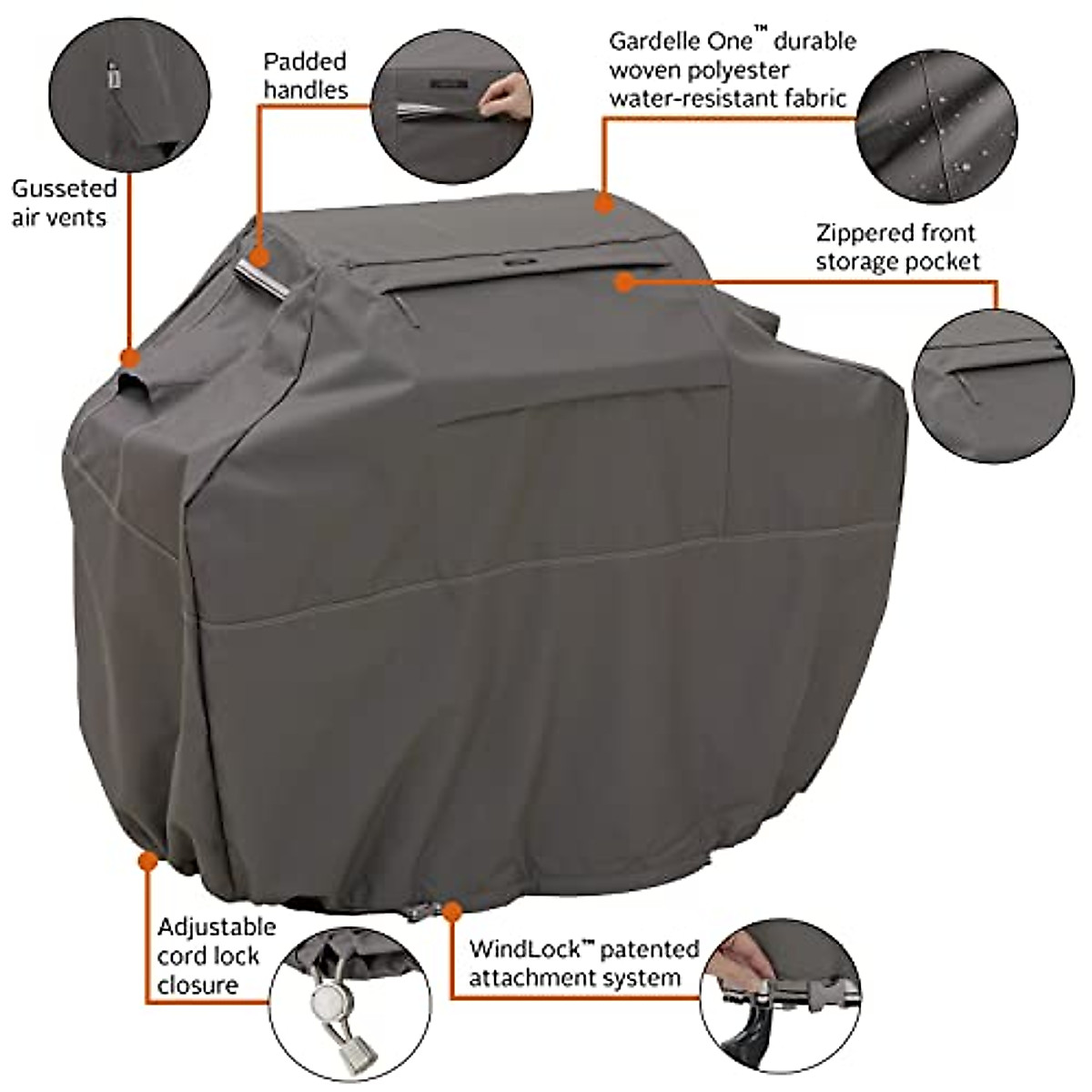 Classic Accessories Ravenna Water-Resistant 58 Inch BBQ Grill Cover and 108 Inch Rectangular/Oval Patio Table & Chair Set Cover Bundle