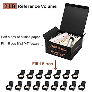 Mcfleet 2 LB Crinkle Cut Paper Shred Filler Black Crinkle Paper Shredded Paper for Gift Box - Gift Basket Filler - Gift Box Stuffing for Christmas, Halloween Packaging Wrapping