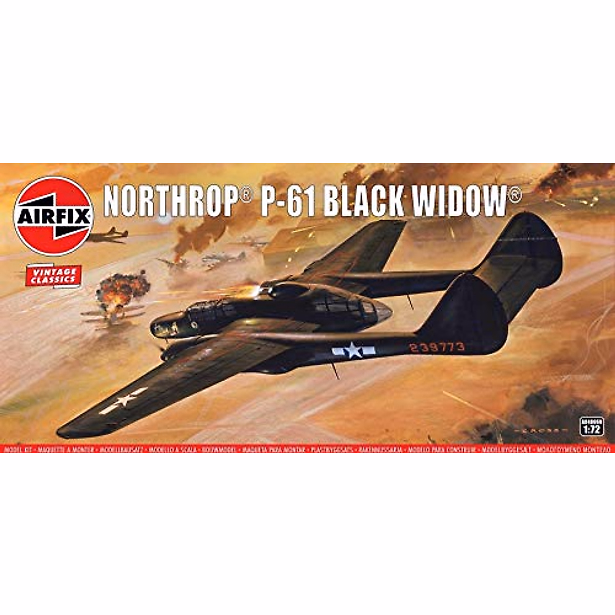 Airfix Vintage Classics Northrop P-61 Black Widow 1:72 WWII Military Aviation Plastic Model Kit A04006V