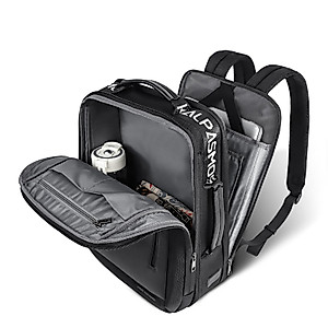 Krone Kalpasmos Carry-on Backpack, 40L Travel Backpack Flight Approved Carry On Backpack for Men & Women, Dual Layer Large Capacity Premium Leather Laptop Backpack Water Resistant Backpack