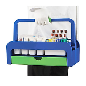 Heathrow Scientific Phlebotomy Tray Tote with Drawer and Folding Handle, Lightweight, Disposable Inserts Included