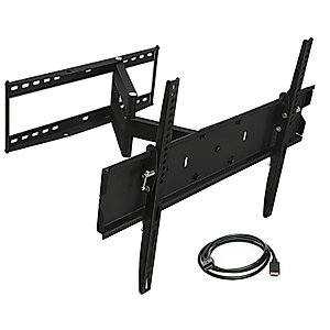 Mount-It! Full Motion TV Wall Mount with 17.3" Extending Swivel Arm | VESA Compatible 400x400 and 600x400, Fits 32 35 40 45 50 55 60 65 Inch | 110 Lbs Capacity